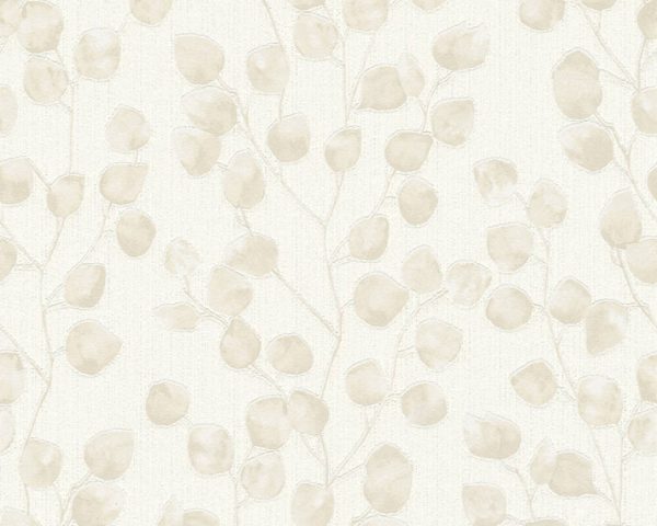 A.S. Création Wallpaper «Floral, Beige, Cream, White» 370053