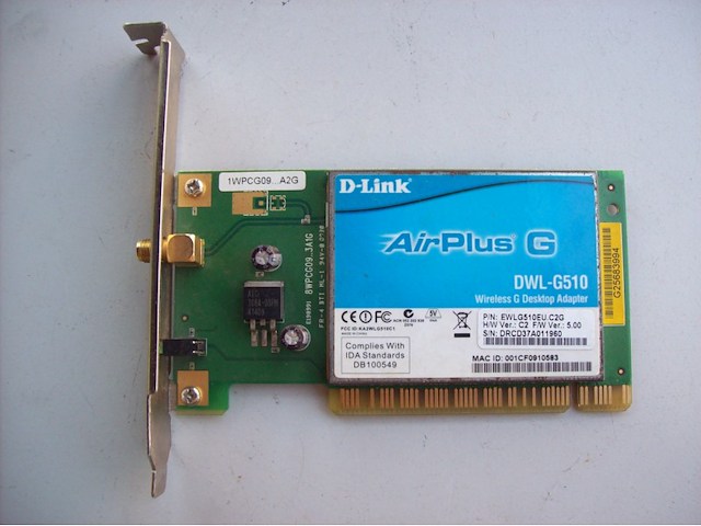 D-Link Air Plus G DWL-G510 wi-fi kartica za pci, win.7