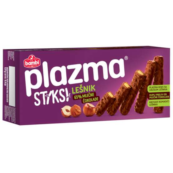 Biskvit sa čokoladom PLAZMA Stiksi sa lešnikom 125g