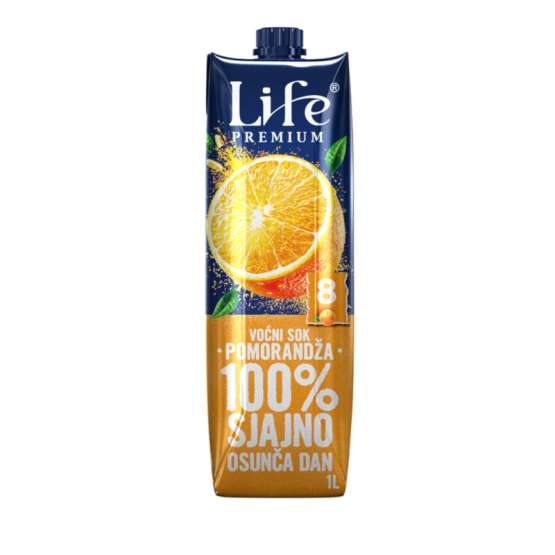 Negazirani sok NECTAR LIFE pomorandža 100% 1l