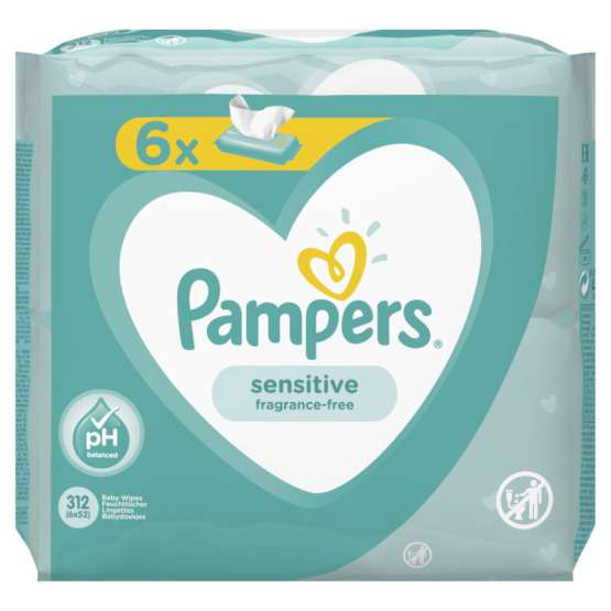 Vlažne maramice PAMPERS Sensitive 6x52k