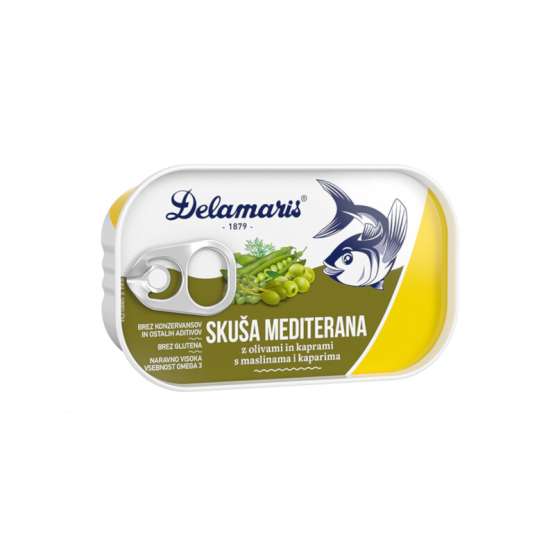 Skuša DELAMARIS sa povrćem Mediterana 125g