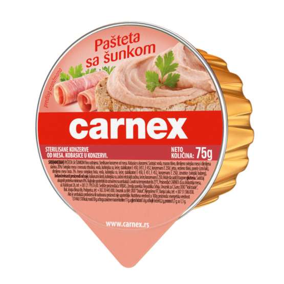 Pašteta sa šunkom CARNEX folija 75g