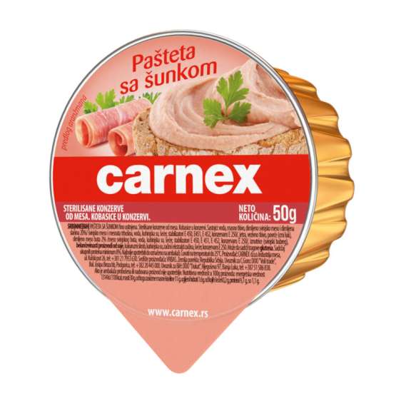 Pašteta sa šunkom CARNEX folija 50g