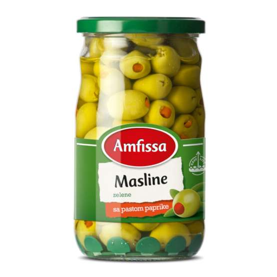 Maslina zelena AMFISSA sa paprikom 680g