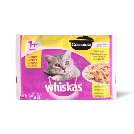Hrana za mačke WHISKAS Casserole Zivina 4x85g
