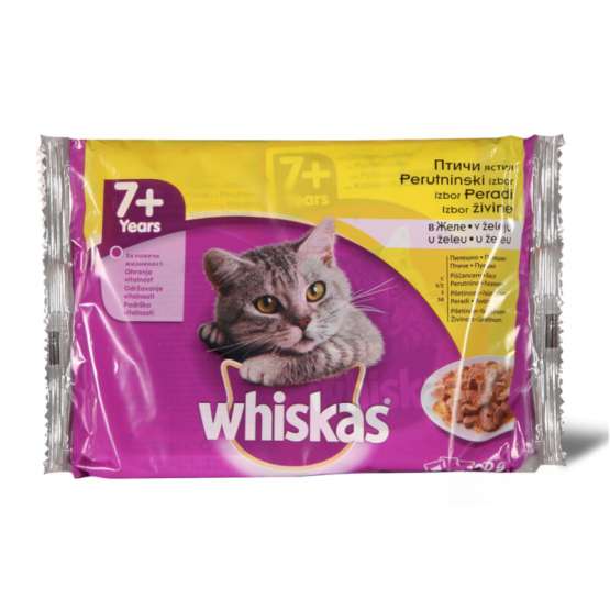 Hrana za mačke WHISKAS izbor živine Senior 4x100g