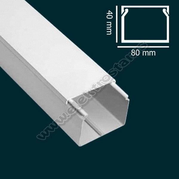 KANALICA 80x40x2000 BELA PVC