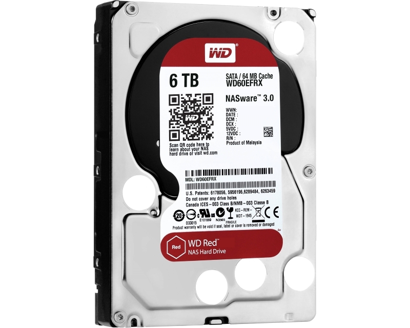 WD 6TB 3.5 SATA III 64MB IntelliPower WD60EFRX Red