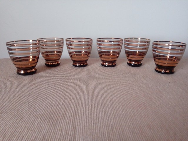 Čašice 6 Komada Bohemija Ručno Duvane iz 1950-ih