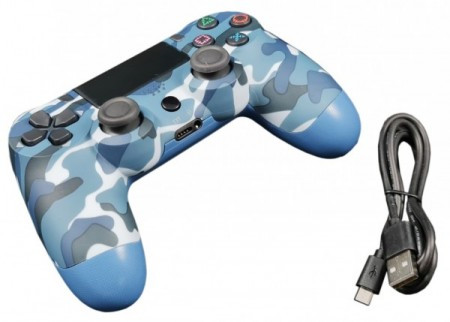 Gembird JPD-wireless-thrillershock PC/PS4 blue camo bezicni gamepad sa dvostrukom vibracijom