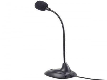 Gembird desktop mikrofon, savitljivo telo, black, 3.5mm sa prekidacem MIC-205