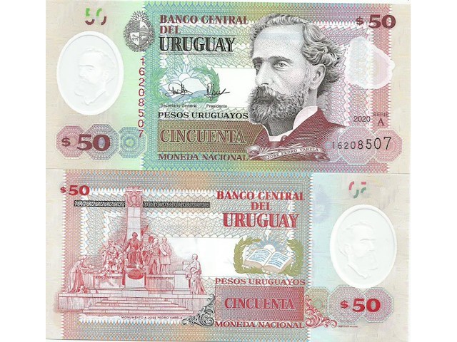 URUGUAY Urugvaj 50 Pesos 2020. UNC Polimer