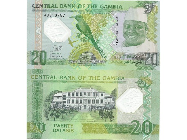 Gambia Gambija 20 dalasis 2014. UNC Polimer