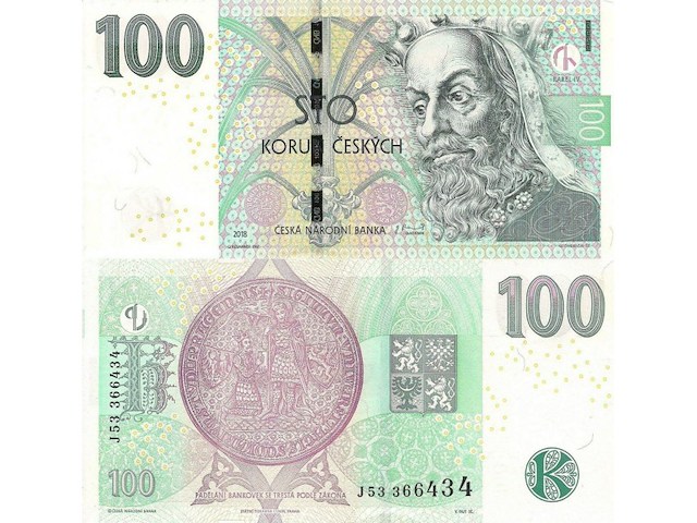 CZECH REPUBLIC Češka 100 Korun 2018 UNC