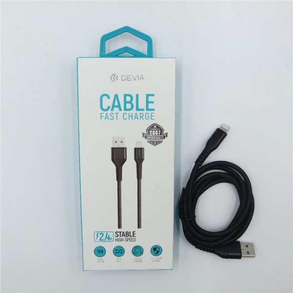 USB DEVIA GRACIOUS SERIES CABLE LIGHTNING 2.4A CRNA