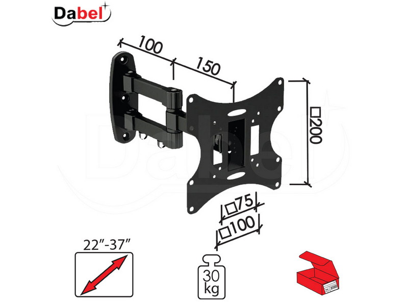 Nosač TV N116 crni 22-37" - 30kg