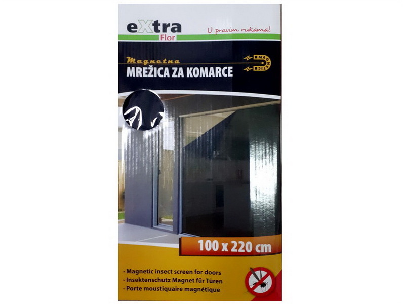 Mreža za komarce magnetna CRNA 100x220