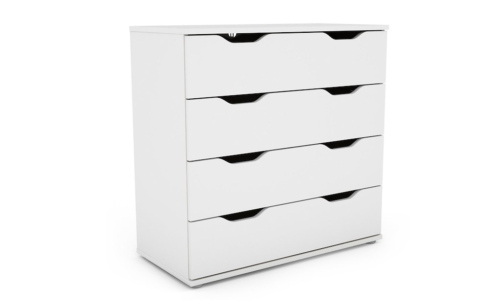 Šira komoda Saga, 4 fioke 80x38x79cm bela