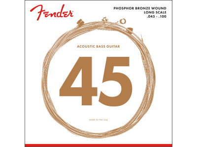 Fender PRIBOR 8060 Acoustic Bass Strings, Phosphor Bronze, Long Scale, .45-.100 Gauges