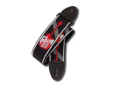 Gibson PRIBOR 2"Woven Strap w/ Gibson Logo-Red Red