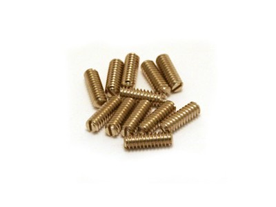 Fender PRIBOR Saddle Height Adjust Screws. Vintage 3 Saddle Tele Bridge. 6-32 x 7/16 Headless. Slotted. Nickel (12) *