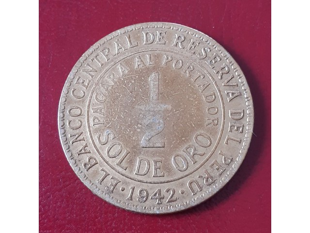 Peru 1/2 SOL DE ORO 1942