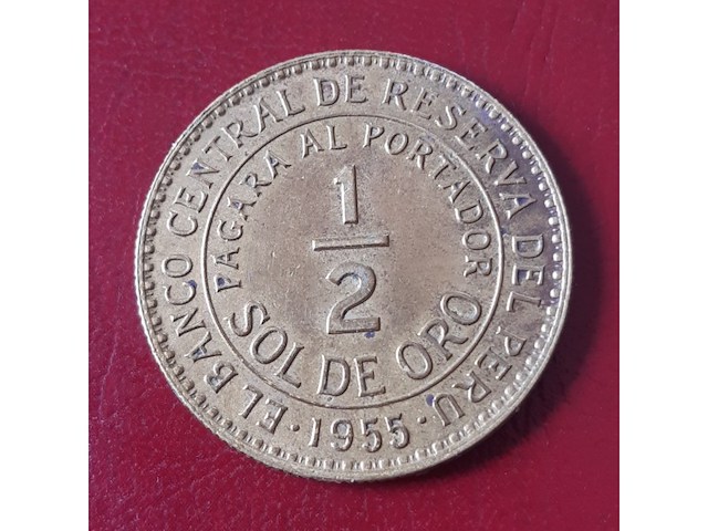 Peru 1/2 SOL DE ORO 1955