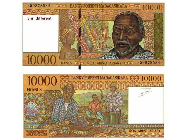 MADAGASCAR Madagaskar 10.000 Francs 1995 UNC, P-79