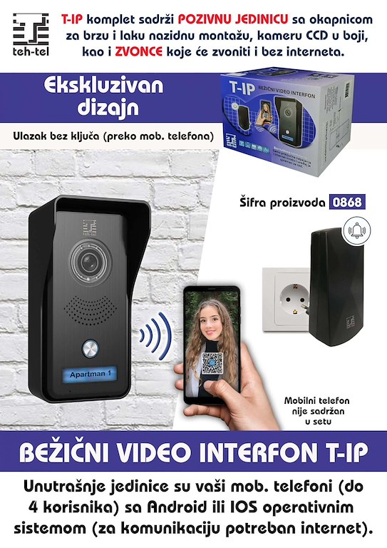 Bežični video Wi-Fi interfon