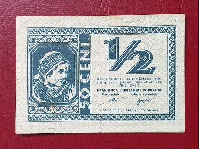 Ljubljana (Laibach) 1/2 LIRE 1944