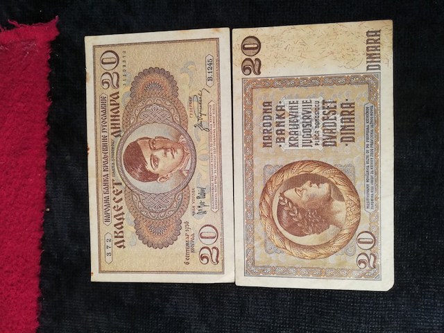 20 Dinara 1936  kraljevina x2