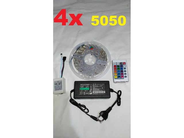 4 x RGB traka komplet 5050 5 m IP65 VODOOTPORNA