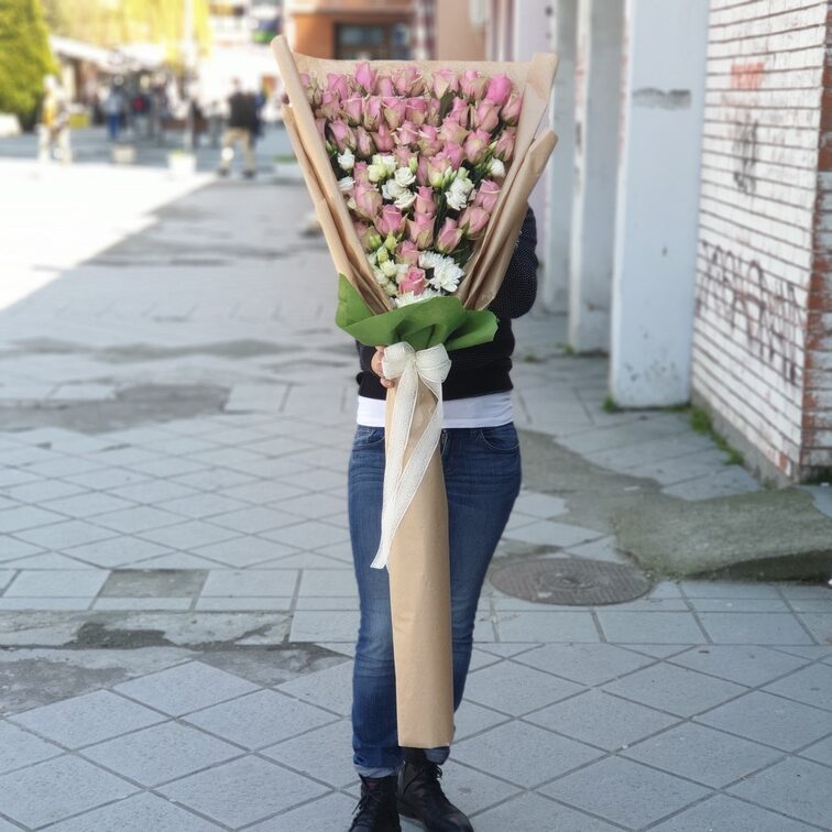 Prodavnica poklona - XXL Buket sa roze ružama