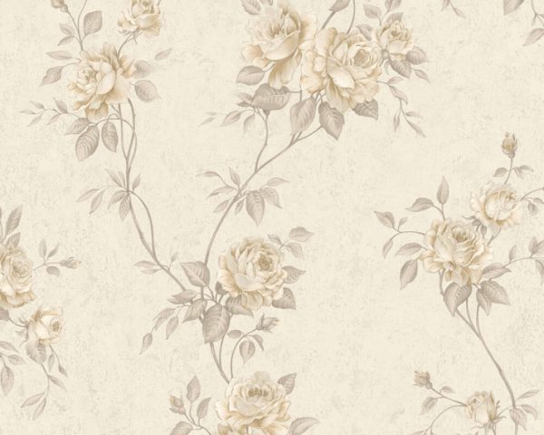 A.S. Création Wallpaper «Flowers, Beige, Brown, Cream» 372263