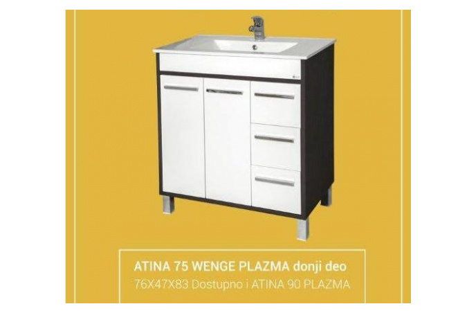 Pannoni Atina 90 Wenge Plazma ormarić sa umivaonikom 900x850x470mm