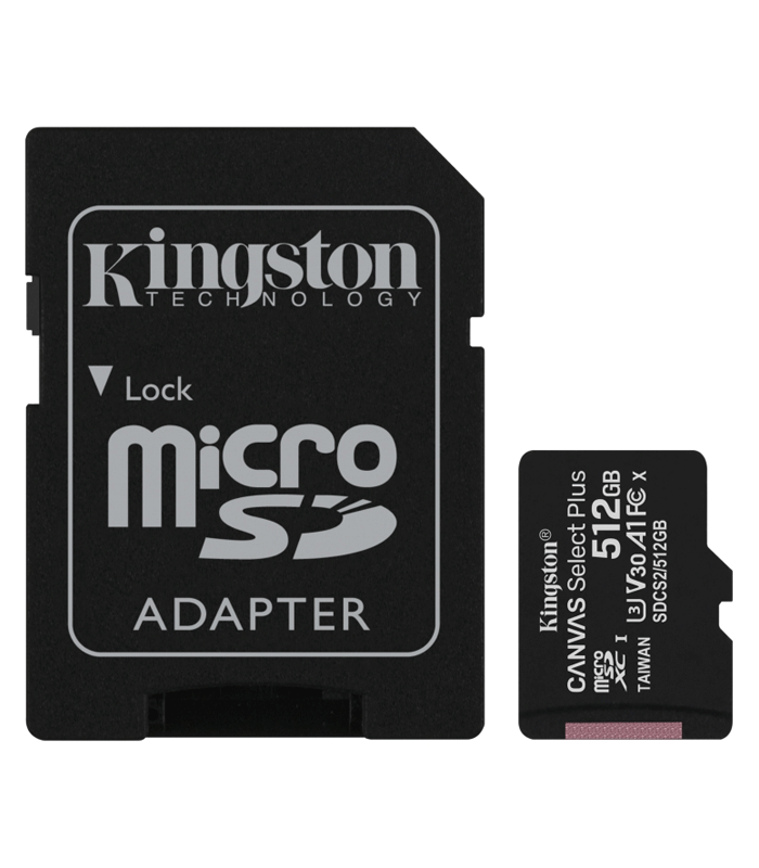 KINGSTON A1 MicroSDXC 512GB 100R Class 10 SDCS2/512GB + Adapter