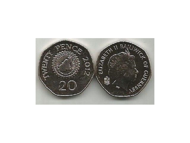 Guernsey 20 pence 2012. UNC