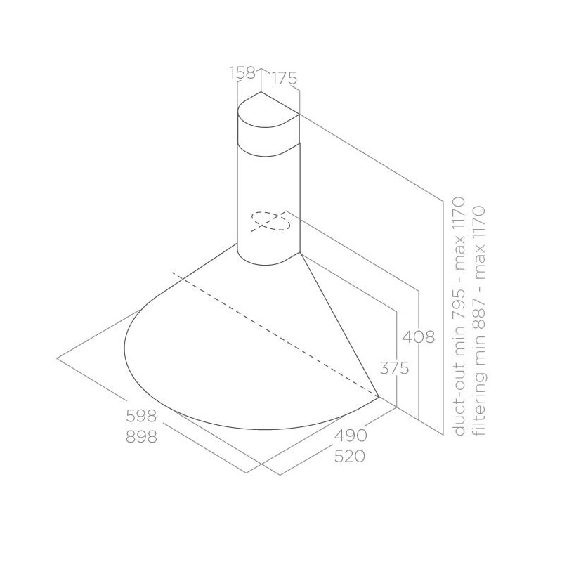 Elica dekorativni aspirator TONDA IX/F/60