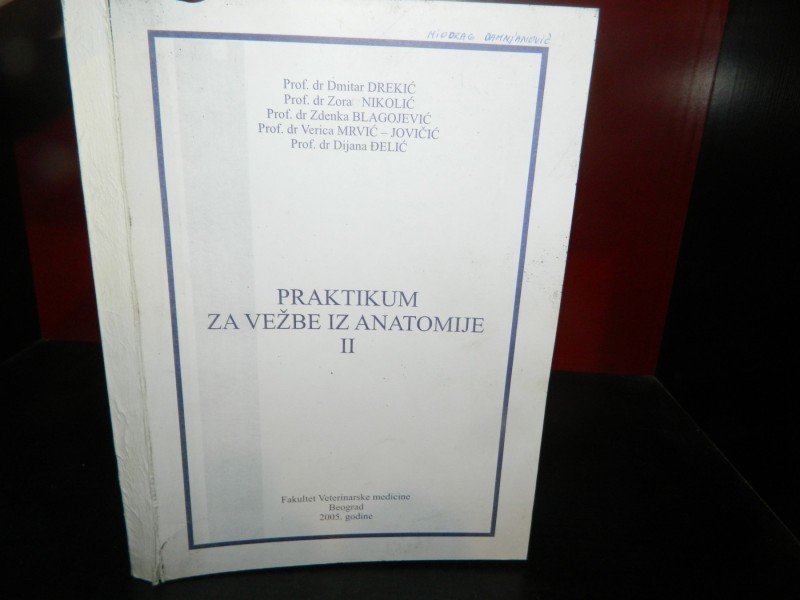Praktikum za vežbe iz anatomije II