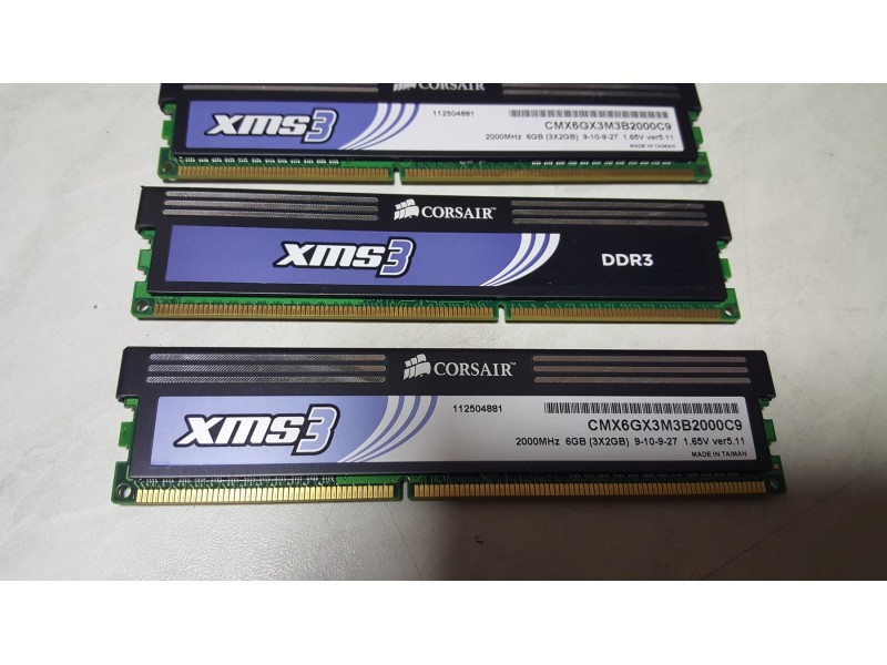 ddr3 6gb corsair kit 2000mhz 3x2gb ispravne