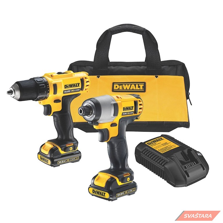 DeWALT 10.8V AKU SET: bušilica + odvrtač DCK211C2