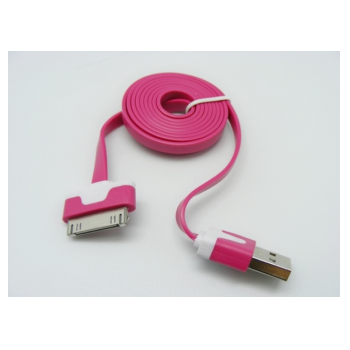 Kabel iPhone 4 FLAT hot pink 2m.