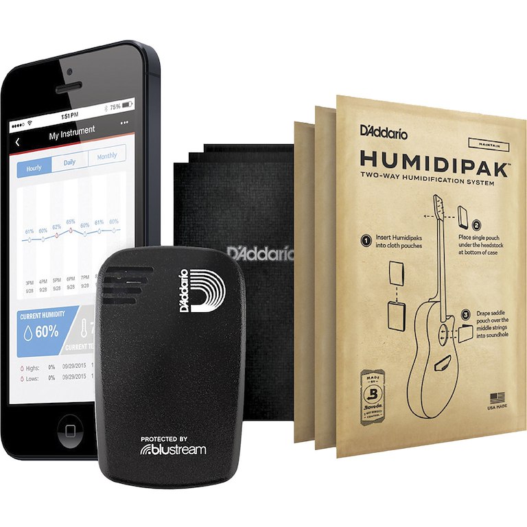 Planet Waves PW HPHT 01 humidipak humiditrak combo