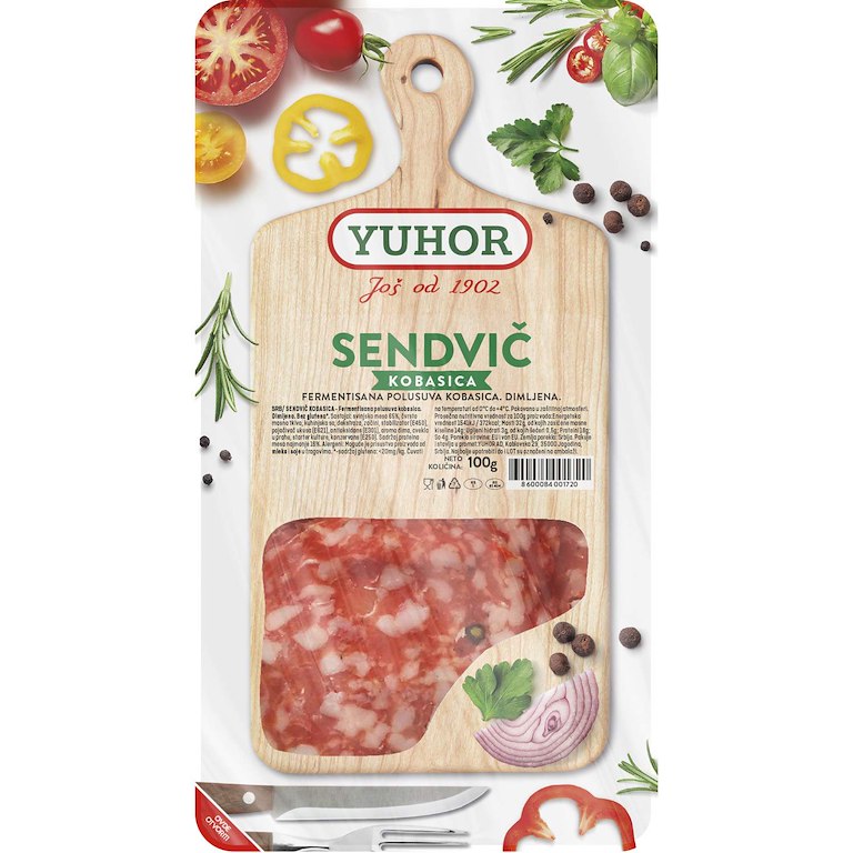 Yuhor kobasica sendvič slajs 100g yuhor