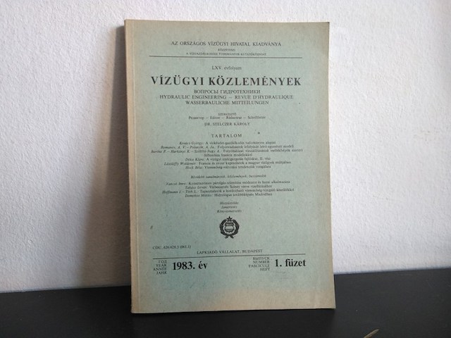 Vízügyi Közlemények, 1983 (65. évfolyam)