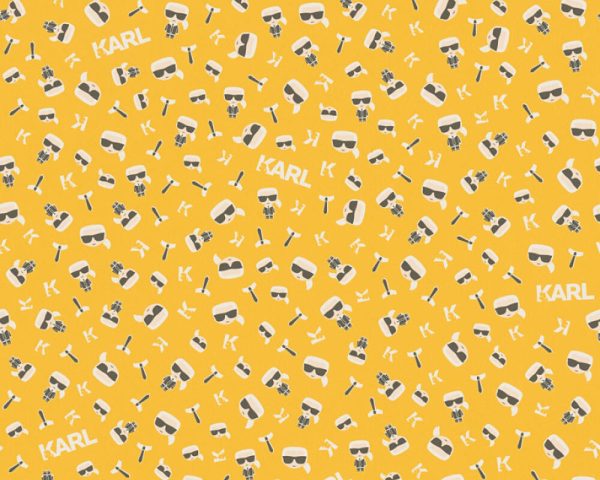 Karl Lagerfeld Wallpaper «Graphics, Black, White, Yellow» 378434