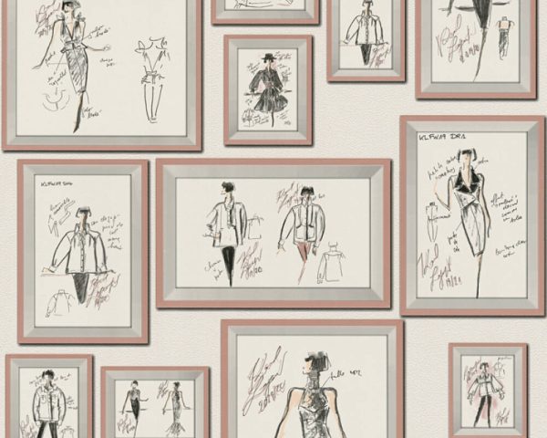 Karl Lagerfeld Wallpaper «Graphics, Grey, Pink, White» 378464
