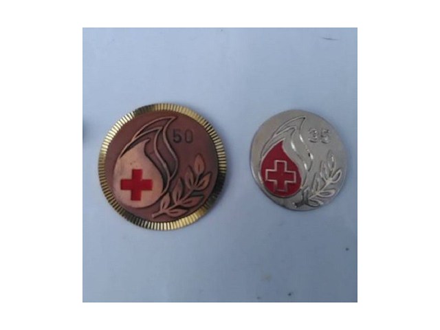 Plakete-medalje Dobrovoljno davanje krvi 50 i 35 puta