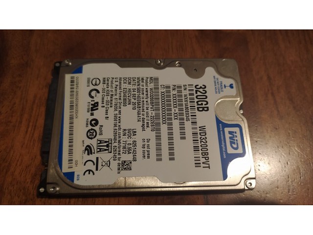 Hard disk , WD , 320GB , SATA II , 98% helta